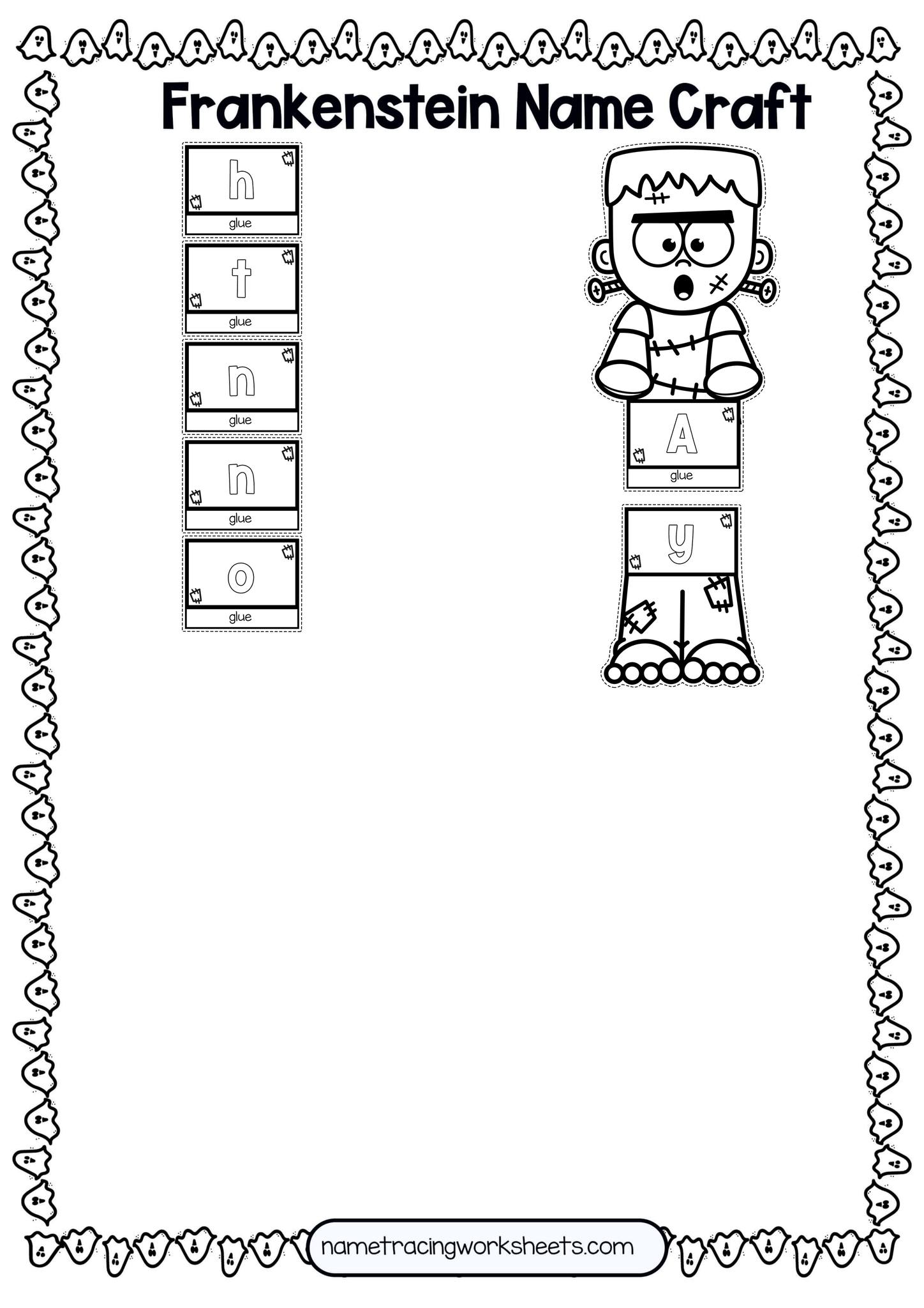 Worksheets PDF - Frankenstein Name Craft Download PDF... | Facebook