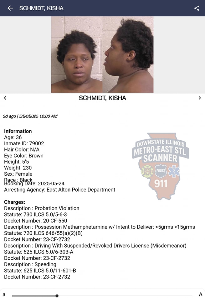 Dow Downstate Illinois Metro East Stl Scanner 911 Dimecom