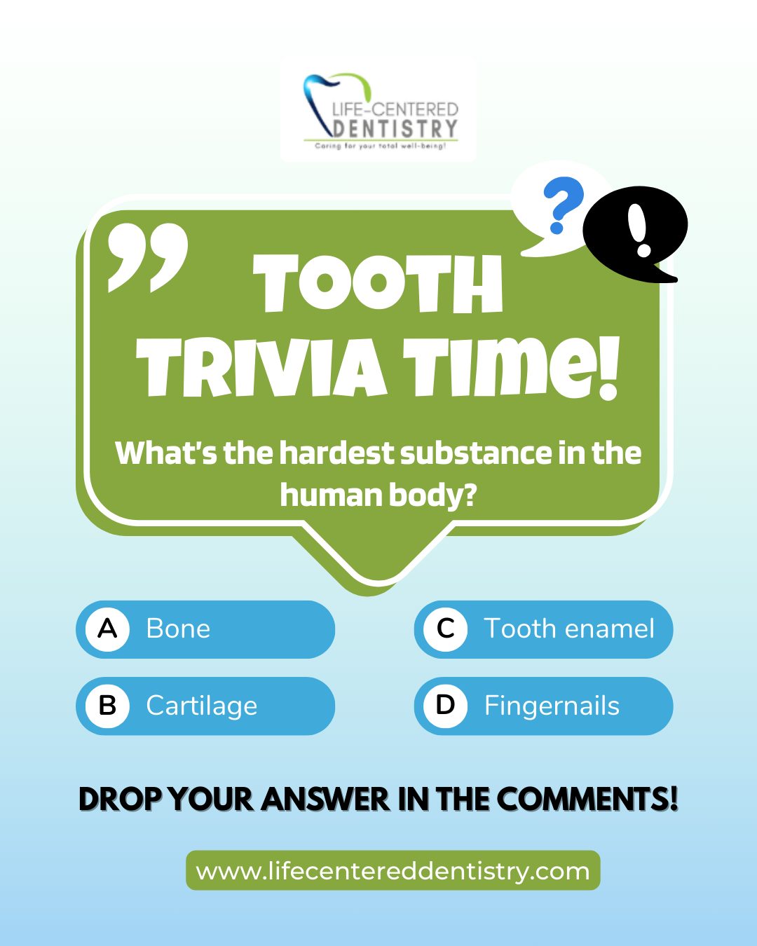 Life-Centered - 🦷 Tooth Trivia Time! Think you know your body? Here’s a ...