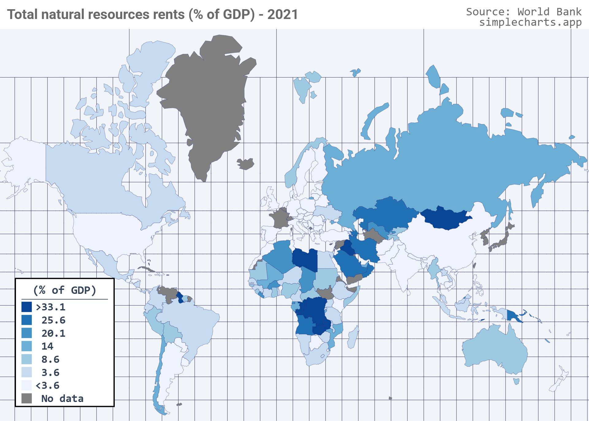 The Atlas - Total Natural Resources Rents as % of GDP (2021) 🌍⛏️💰 In ...