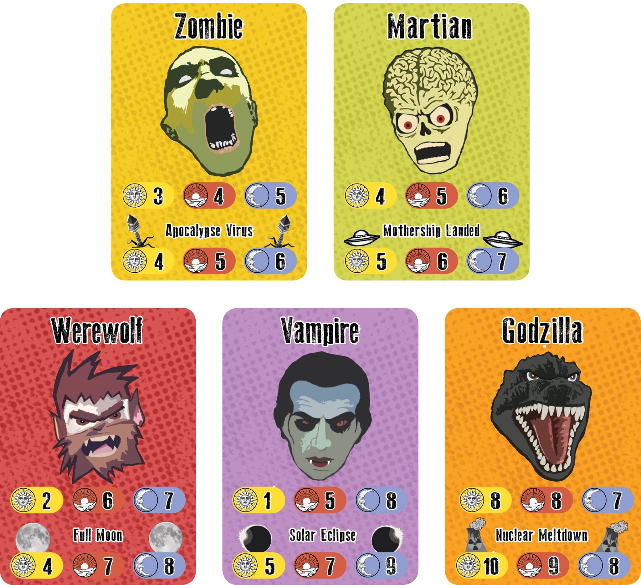 The five monsters - Monsters Attack Card Game