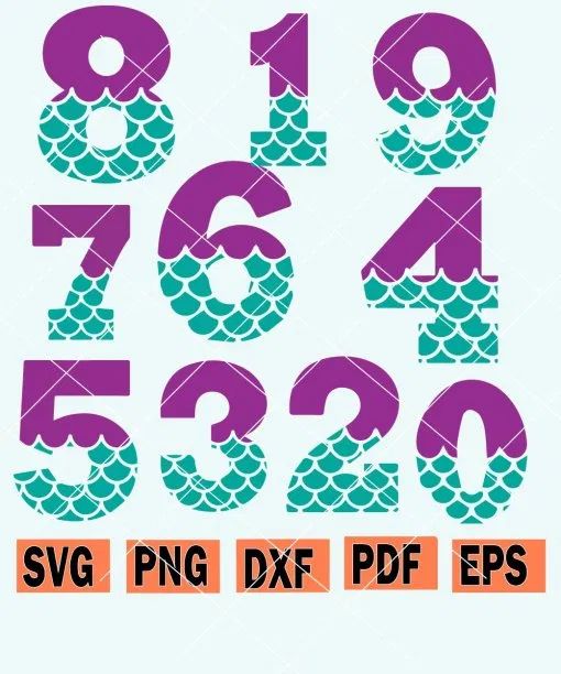 Mermaid numbers svg bundle, Mermaid... - Central Thailand | Facebook