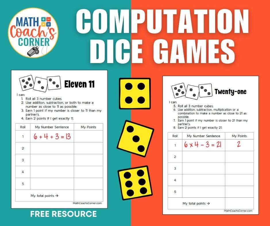 🎲 Math games just got a whole lot... - Math Coach's Corner | Facebook