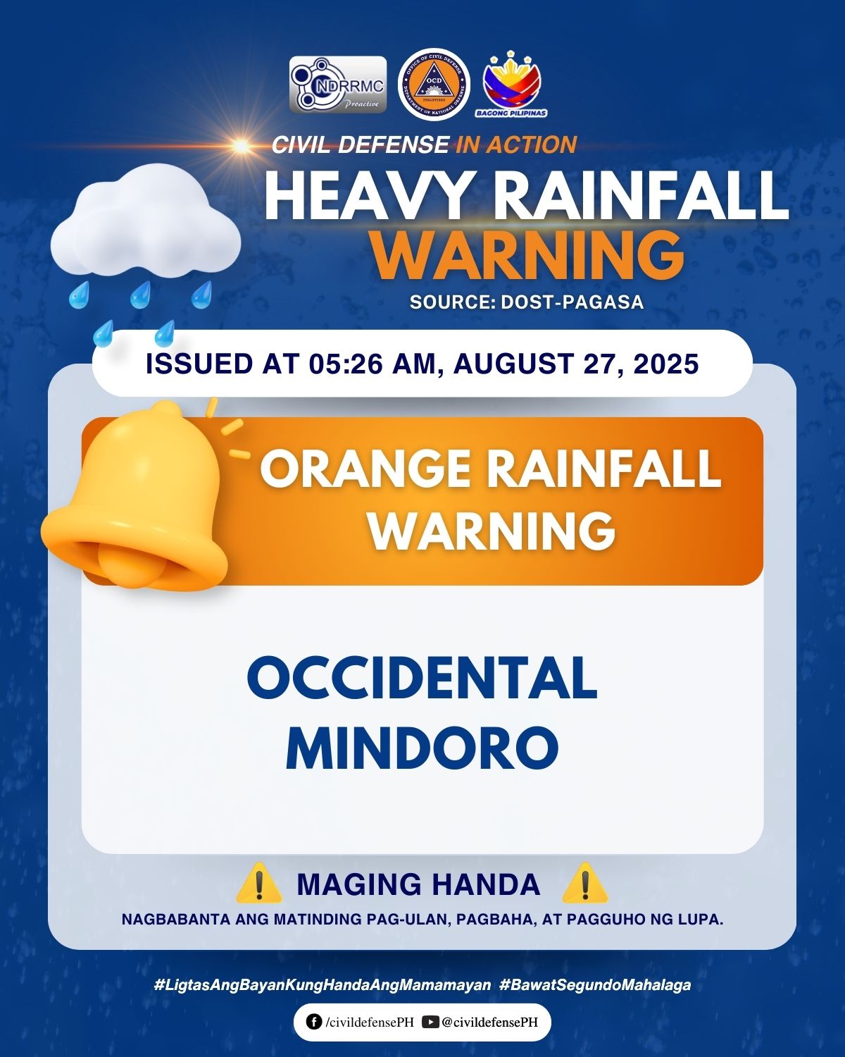 Civil ⚠️ Heavy Rainfall Warning August 27 2025 526 Am Orange