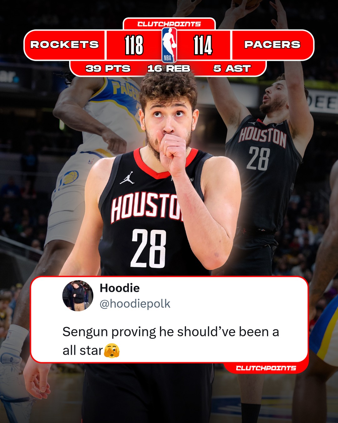 Rockets - The Houston Rockets HOLD OFF the Pacers for a 118-114 victory ...
