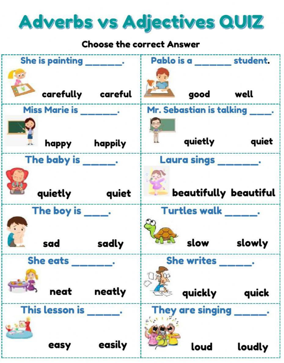 Adjectives vs Adverb worksheets... - Divine Light Special | Facebook