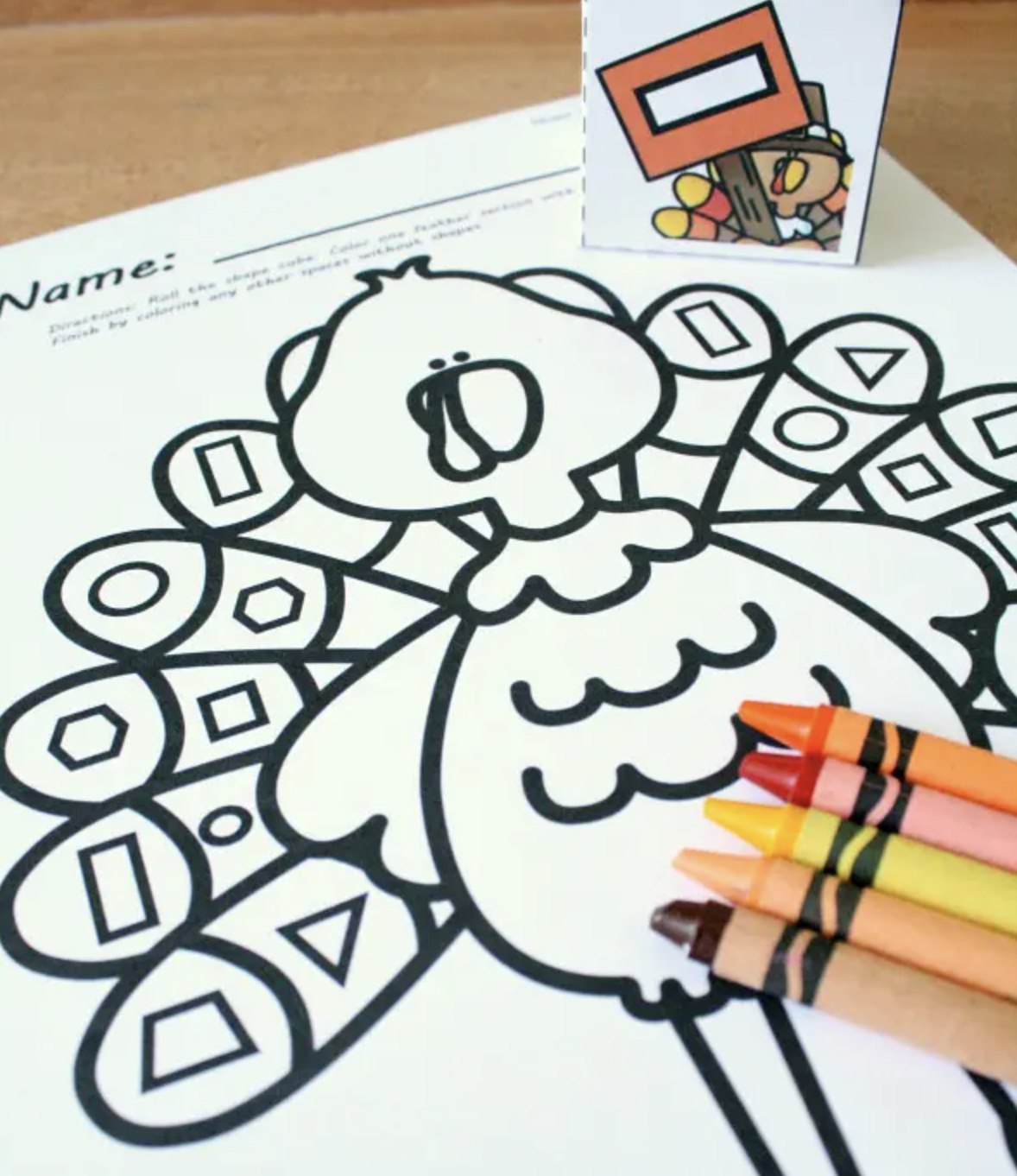 Preschool - Practice shaped matching with this printable turkey ...