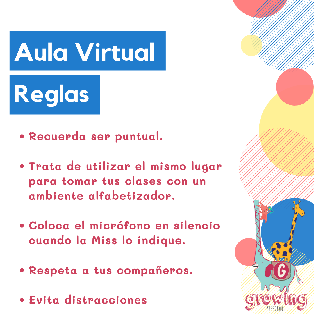 Reglas del salón de clases virtual 🖥🖱... - Growing preschool | Facebook