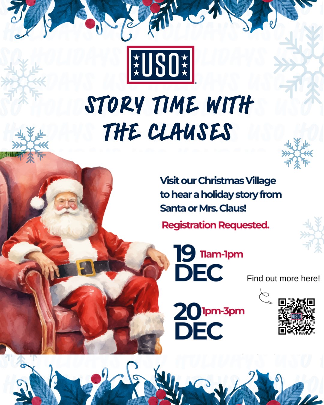 USO - 🎅 Story Time with the Clauses & Santa’s Village ️ Step into the ...