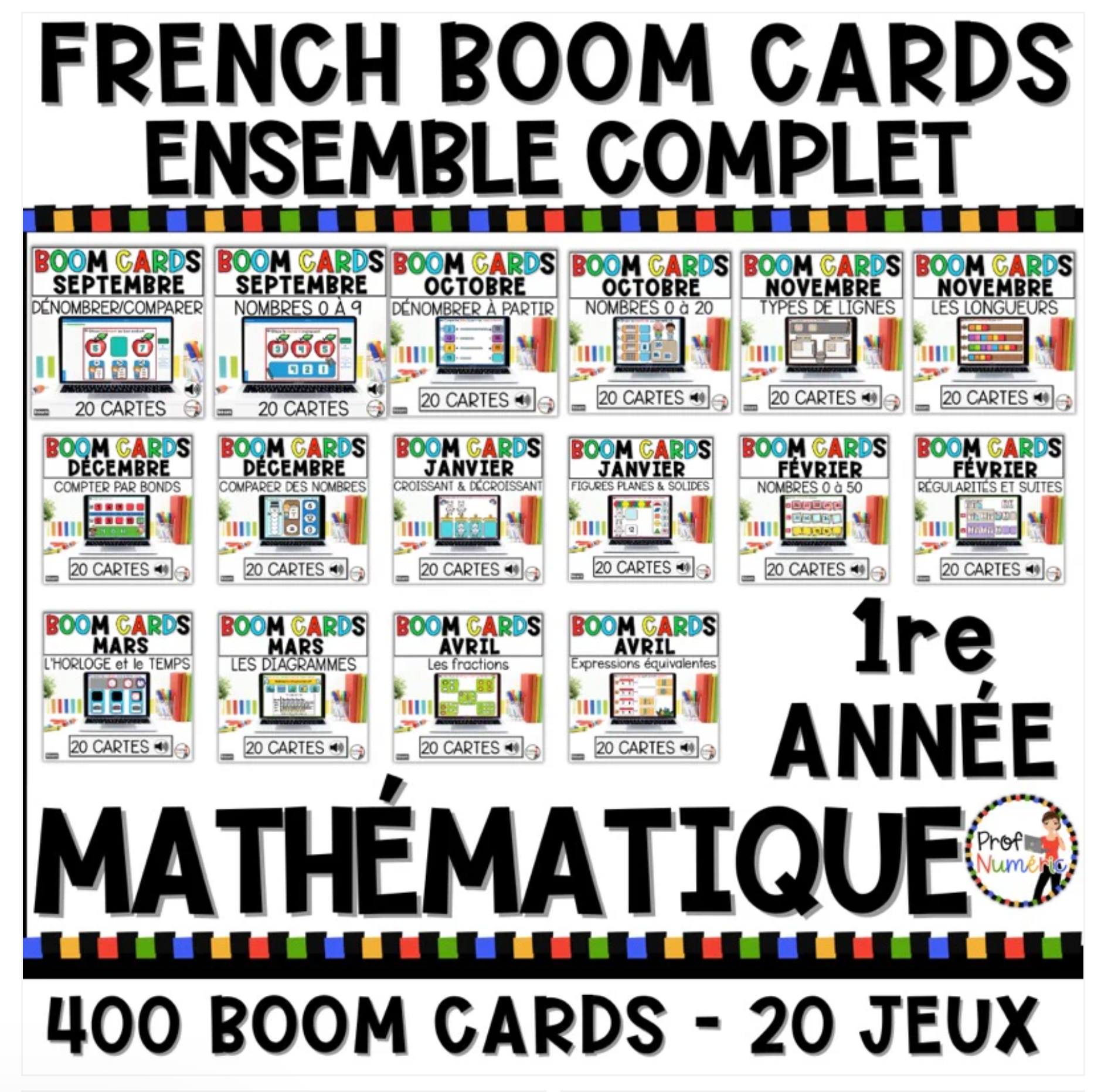Prof Numéric - 🖥️ 400 BOOM Cards – Mathématiques (1re... | Facebook