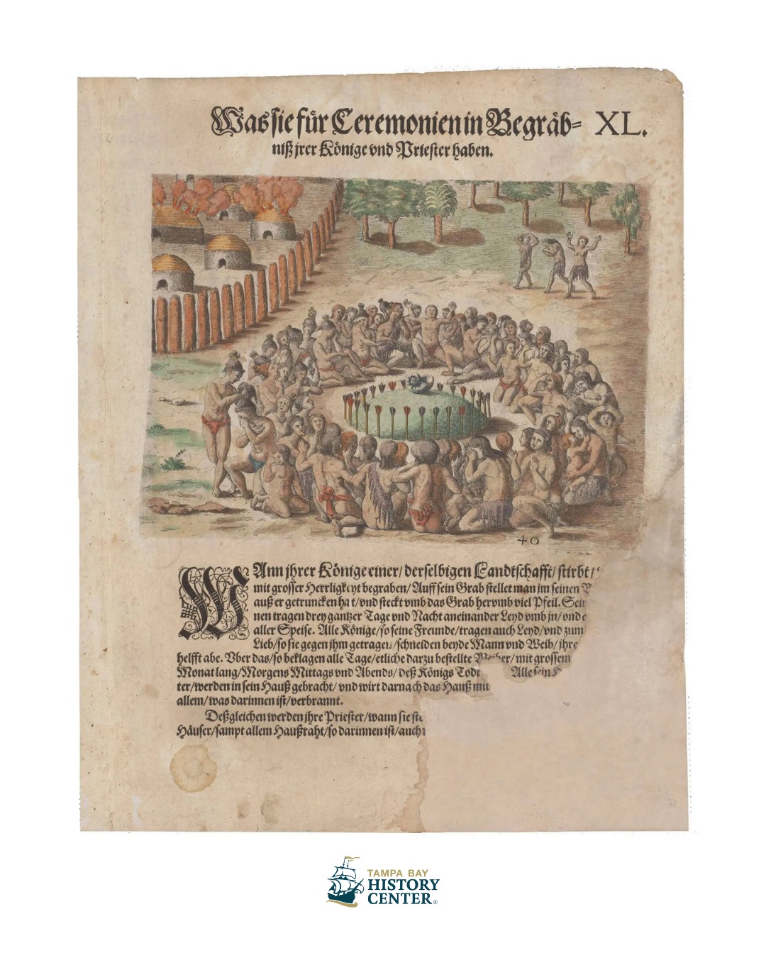 Tampa - This 1591 illustration, based on a sketch by Jacques le Moyne ...