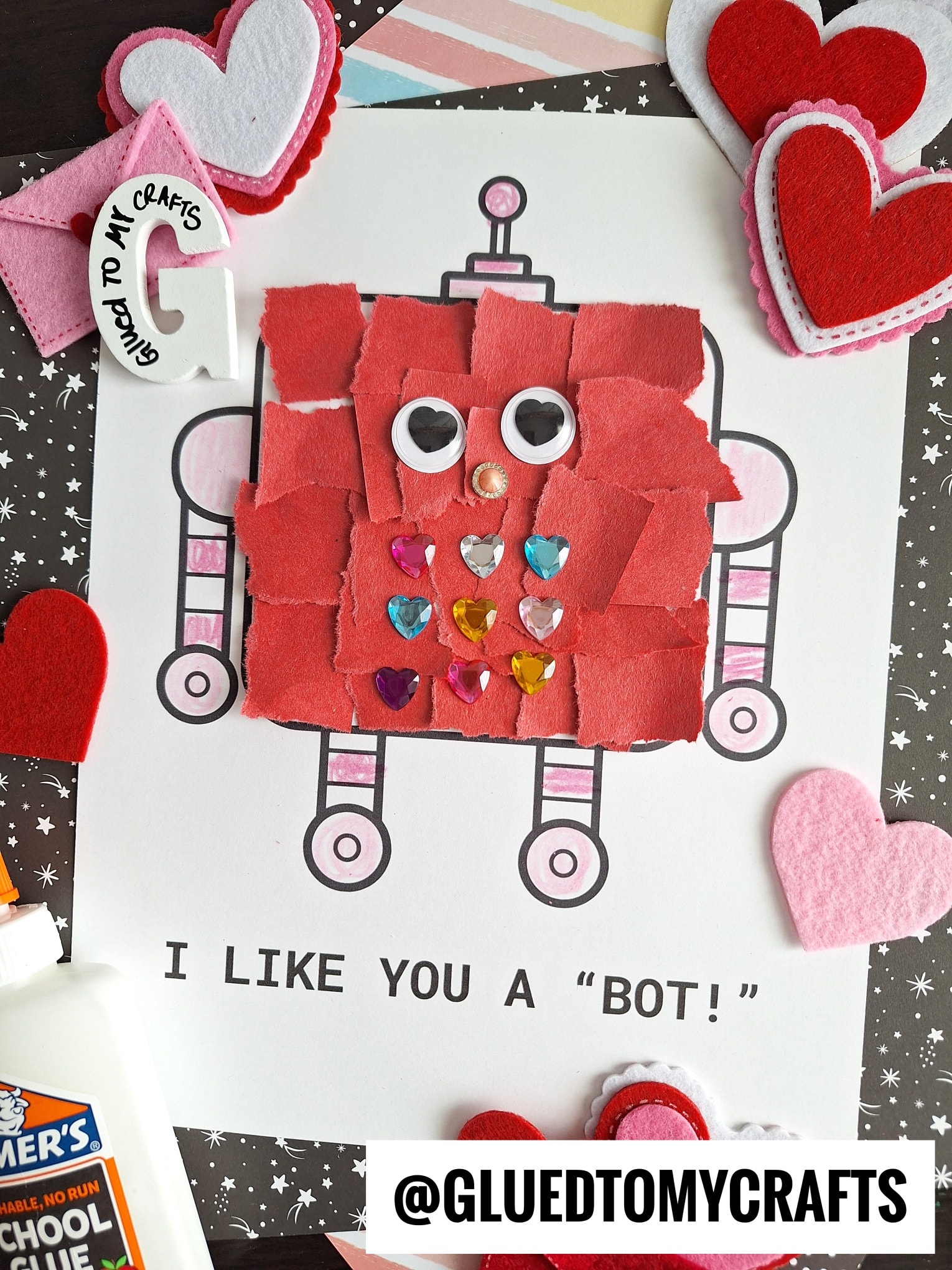 Torn Paper Valentine’s Day Robot... - Glued to My Crafts | Facebook