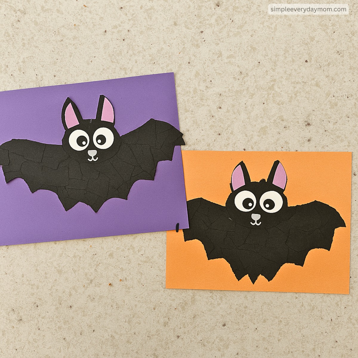 Simple - Bat Torn Paper Craft - Such an easy Halloween project that ...