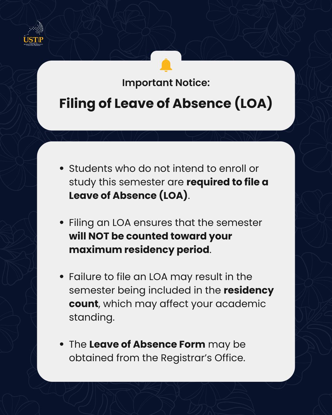 USTP Claveria - Important Notice from the Office of the... | Facebook
