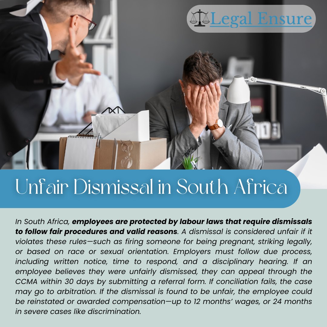Legal - Unfair Dismissal in South Africa. In South Africa, employees ...