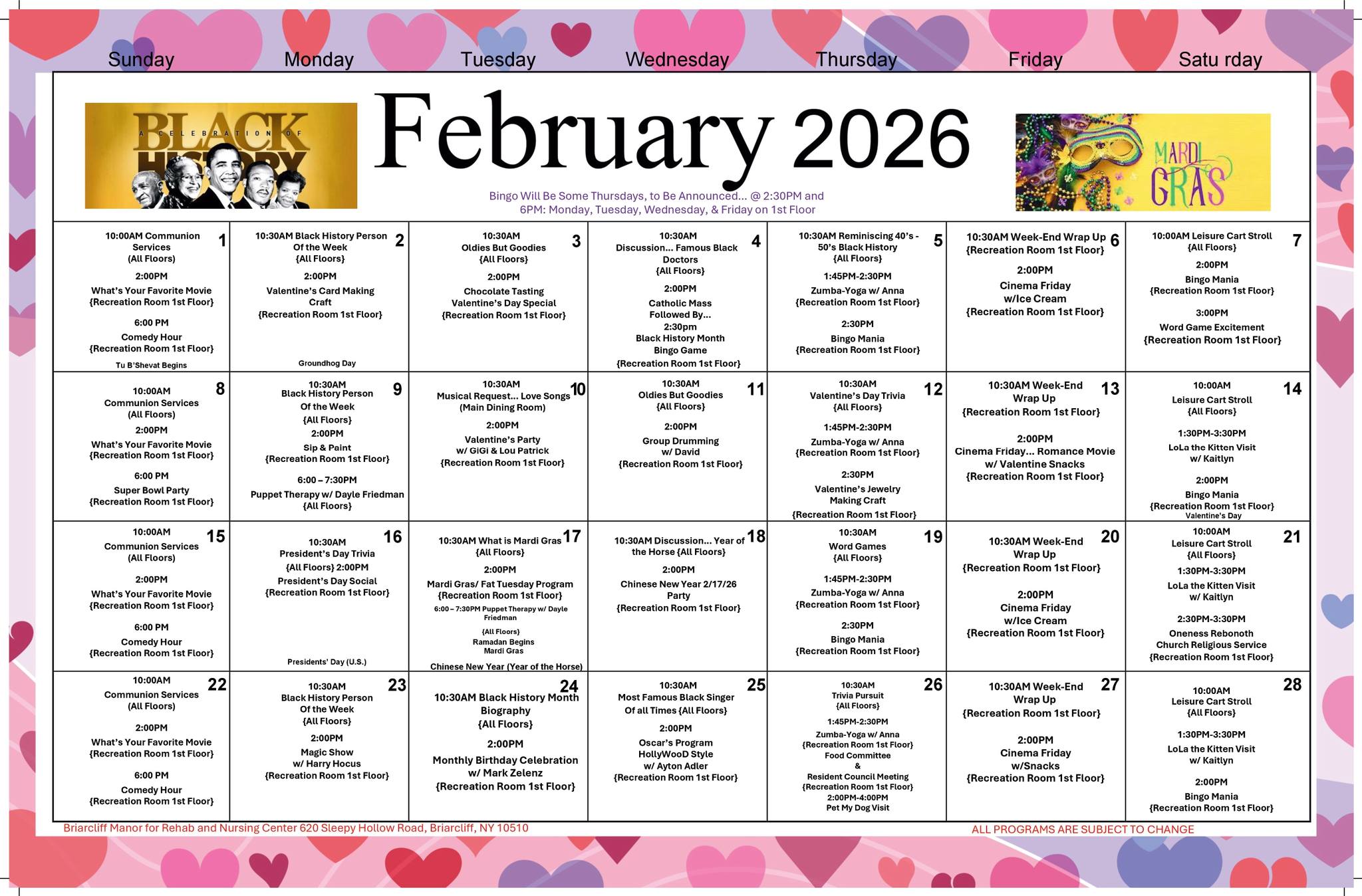 📅 Our February activities calendar is here! There’s something to look ...