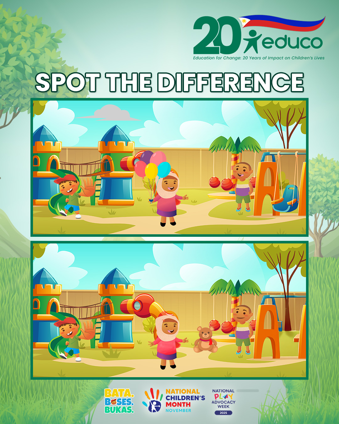 Educo - Laro tayo! 🎈 Can you spot the differences sa playground ...