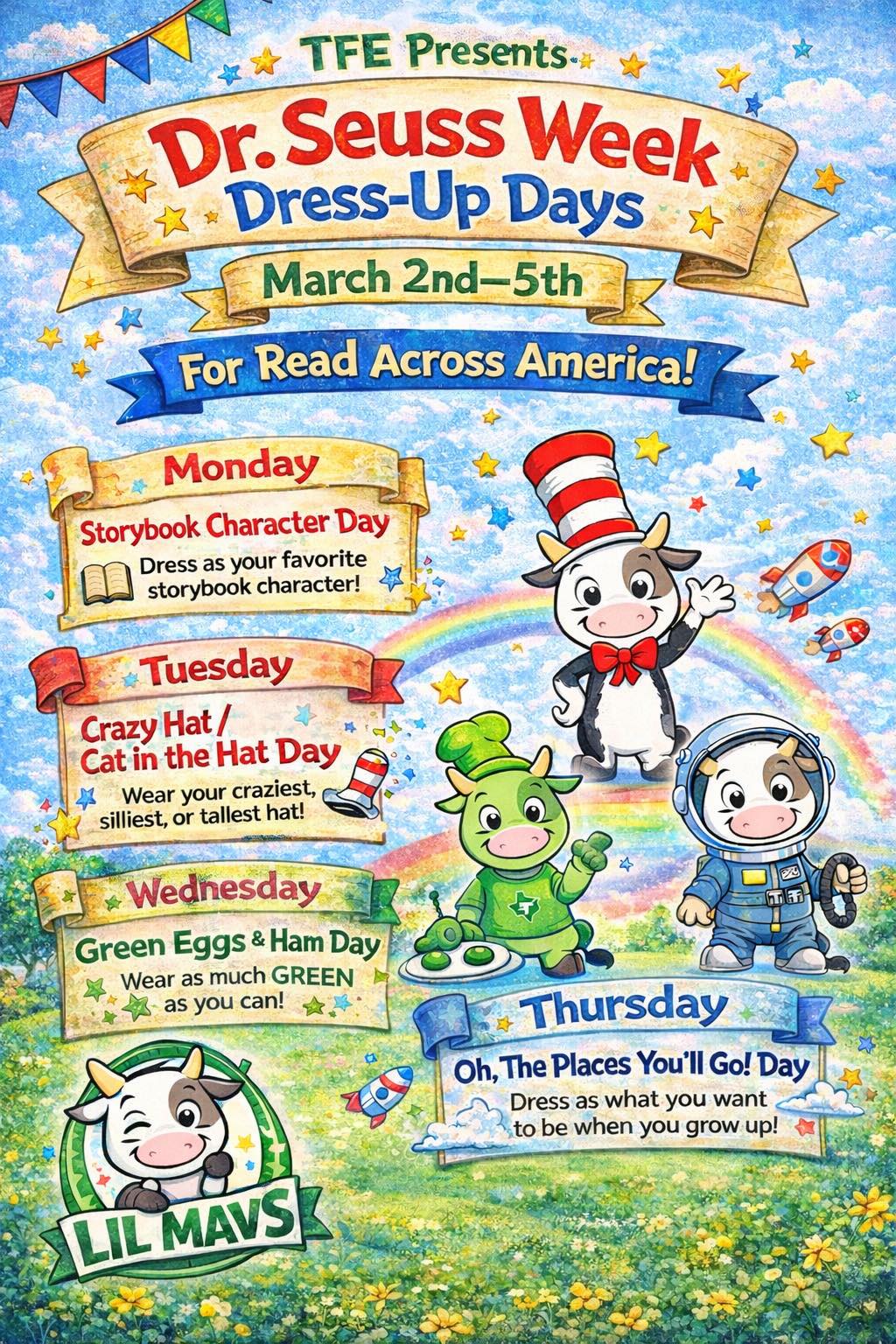 Ted - 🎉📚 Dr. Seuss Week is coming to TFE! 📚🎉 Join us March 2nd–March ...