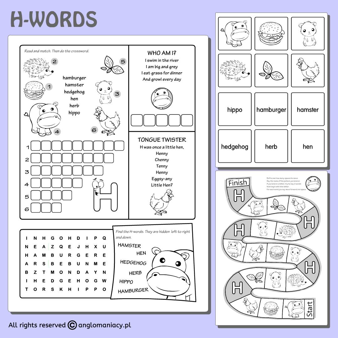 Anglomaniacy - H-WORDS ACTIVITIES #hwords #activities Flashcards and ...