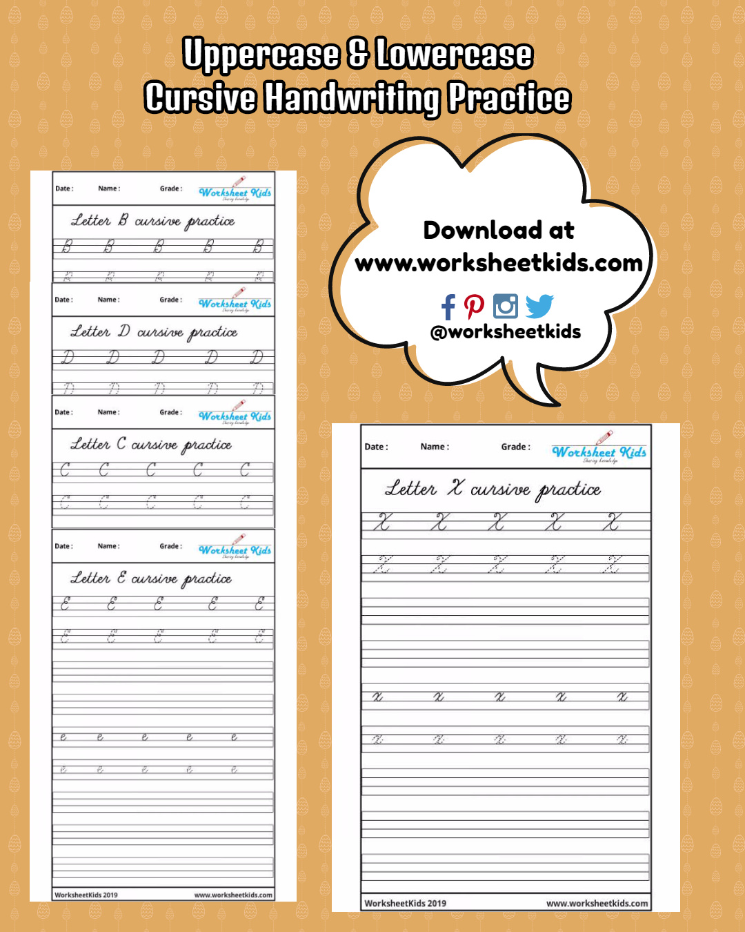 Worksheet Kids - Uppercase and Lowercase Cursive... | Facebook