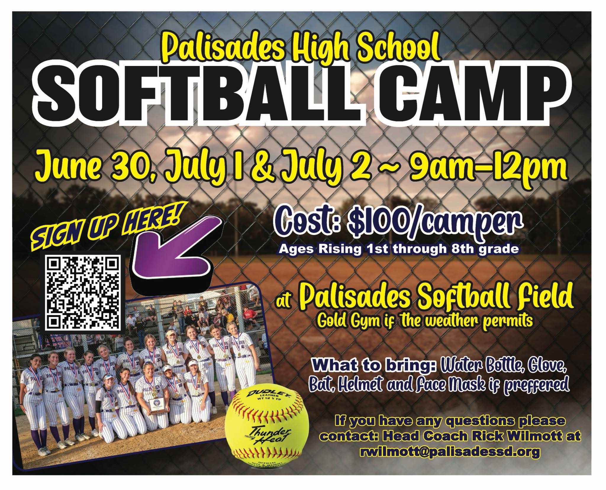 Palisades - 🥎 3 Day Softball Camp 🥎 Put on by the Palisades Varsity ...