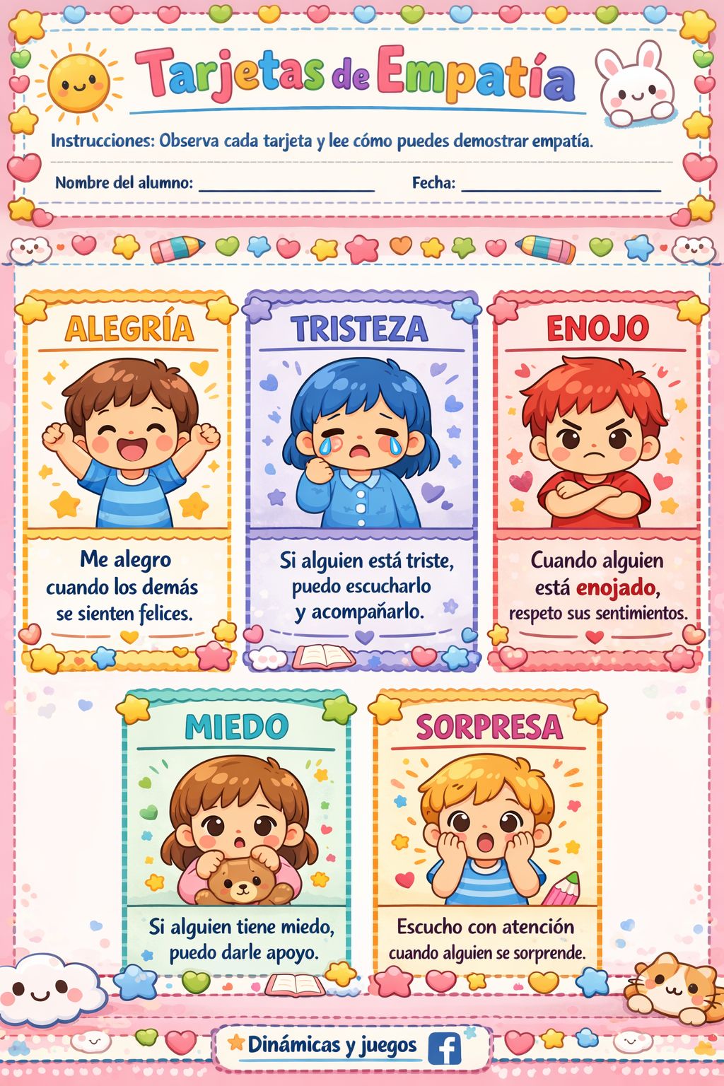 Dinamicas - 💖 Aprendemos a ser empáticos desde pequeños 💖 Las Tarjetas ...