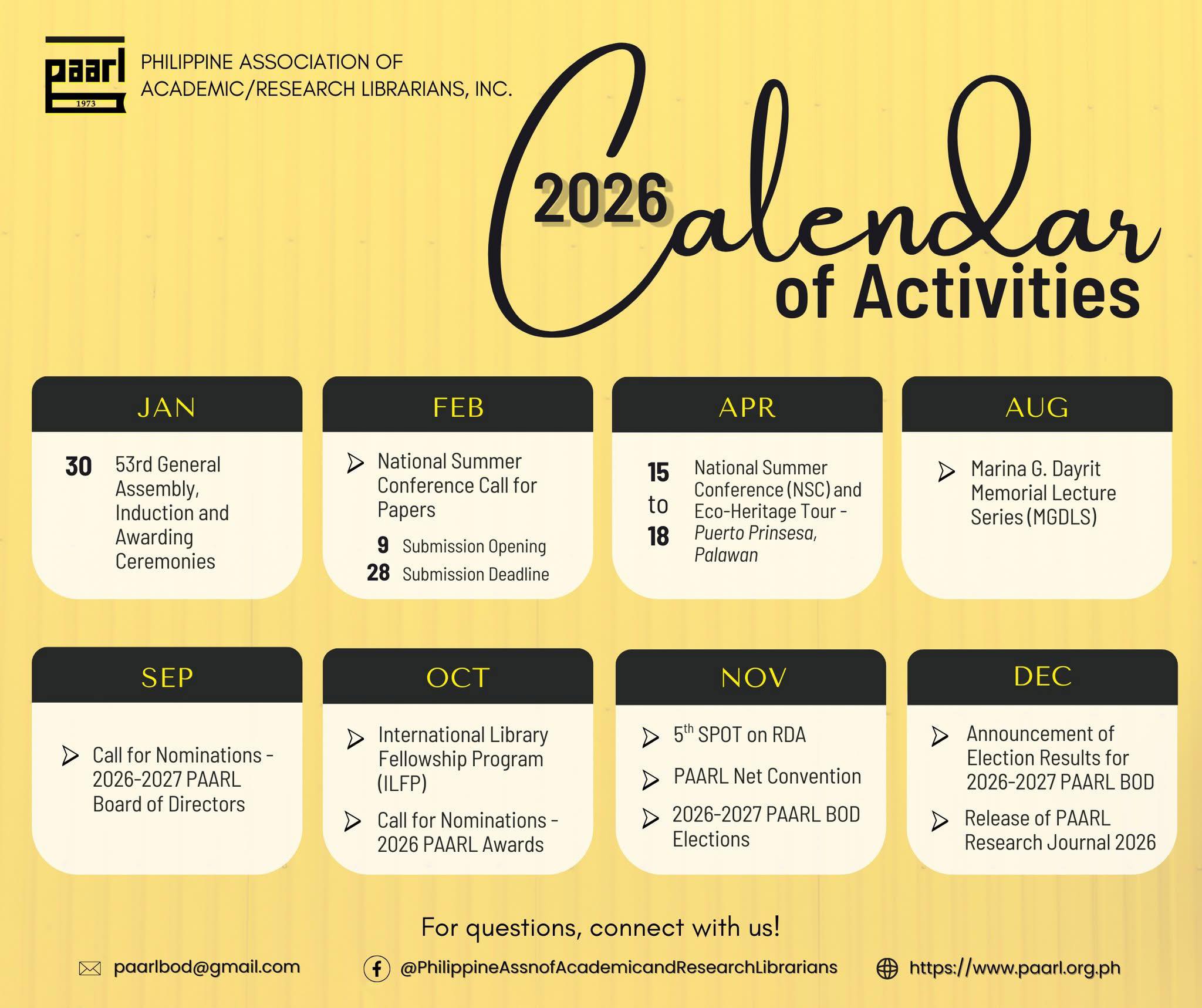 Paarl - 📅 PAARL 2026 Calendar of Activities is here! The Philippine ...