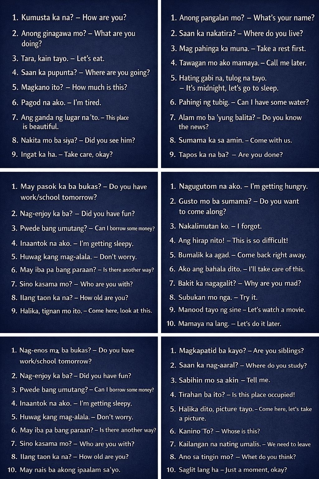 English-Tagalog - Top Filipino Daily Sentences #fypシ #daily #English # ...