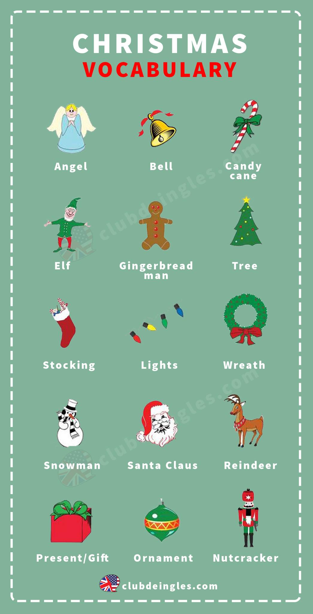 Aprender inglés - 🎅 Aprende este VOCABULARIO de la NAVIDAD... | Facebook