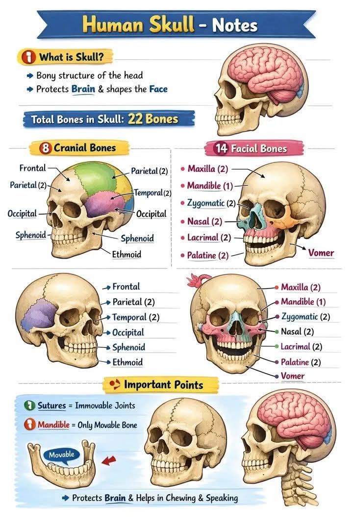💀 HUMAN SKULL – QUICK REVISION... - Biology Physics Chemistry | Facebook