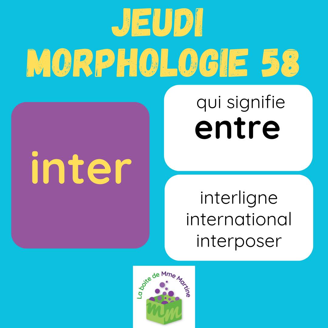 La - 📘 JEUDI MORPHOLOGIE 🧐 Les morphèmes sont les plus petites unités ...
