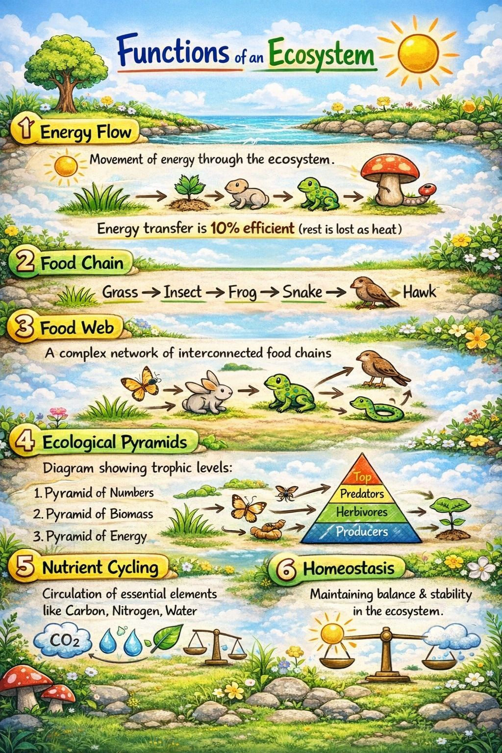 🌍 Functions of an Ecosystem... - Biology Physics Chemistry | Facebook