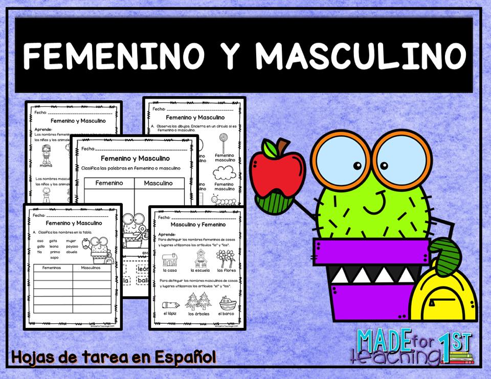 FEMENINO Y MASCULINO ****... - Made for Teaching 1st | Facebook