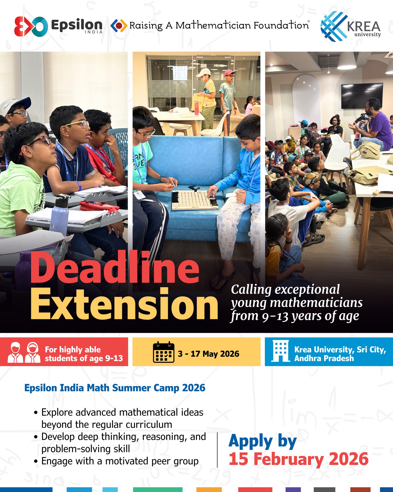 Krea - 📢 Deadline extended for the Epsilon India Math Camp 2026. If you ...