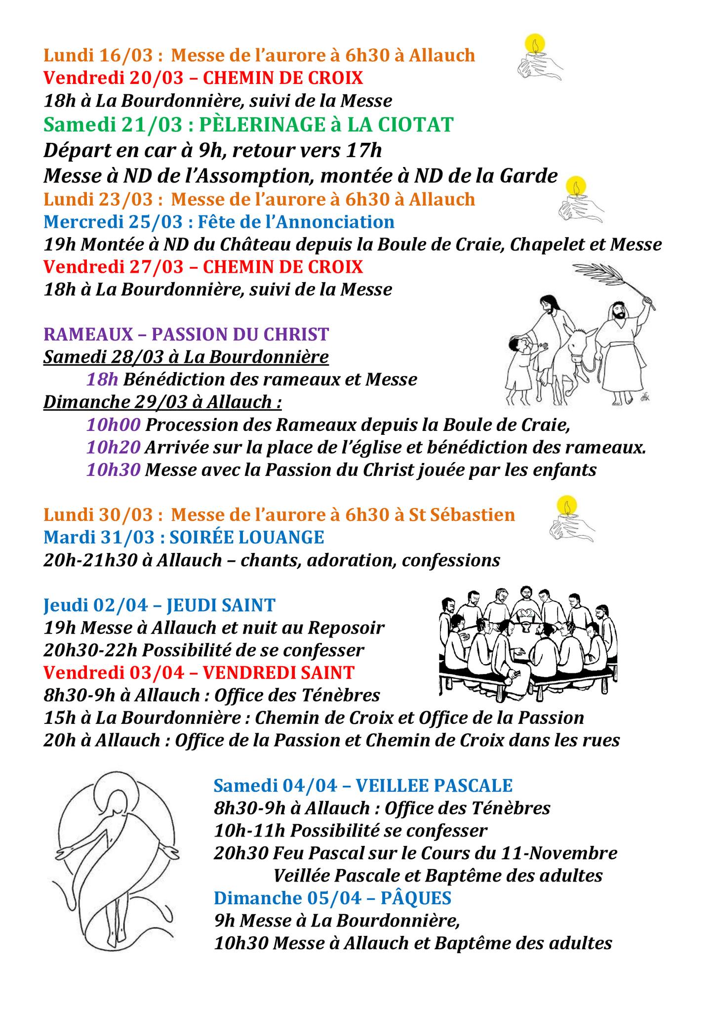 PROGRAMME DU CARÊME ET DE PÂQUES 2026... - Paroisse d'Allauch | Facebook
