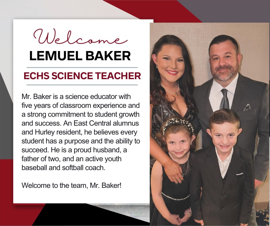 Welcome to the team, Mr. Baker! - East Central High School | Facebook