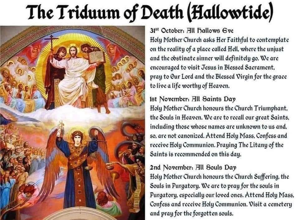 Scott - Today is All Hallows' Eve (Oct 31), the start of three sacred ...