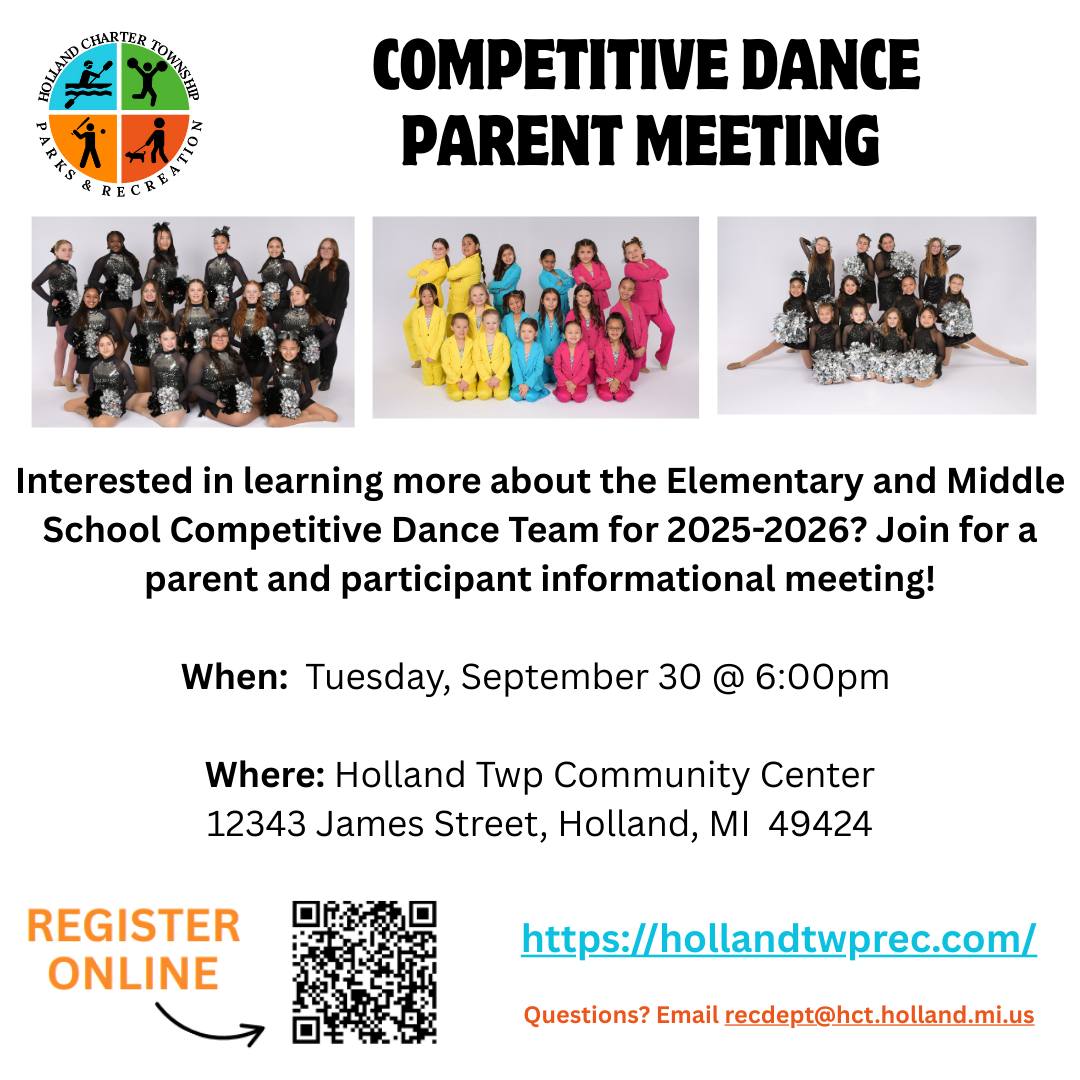 💃 Get Ready to... - Holland Township Parks & Recreation | Facebook