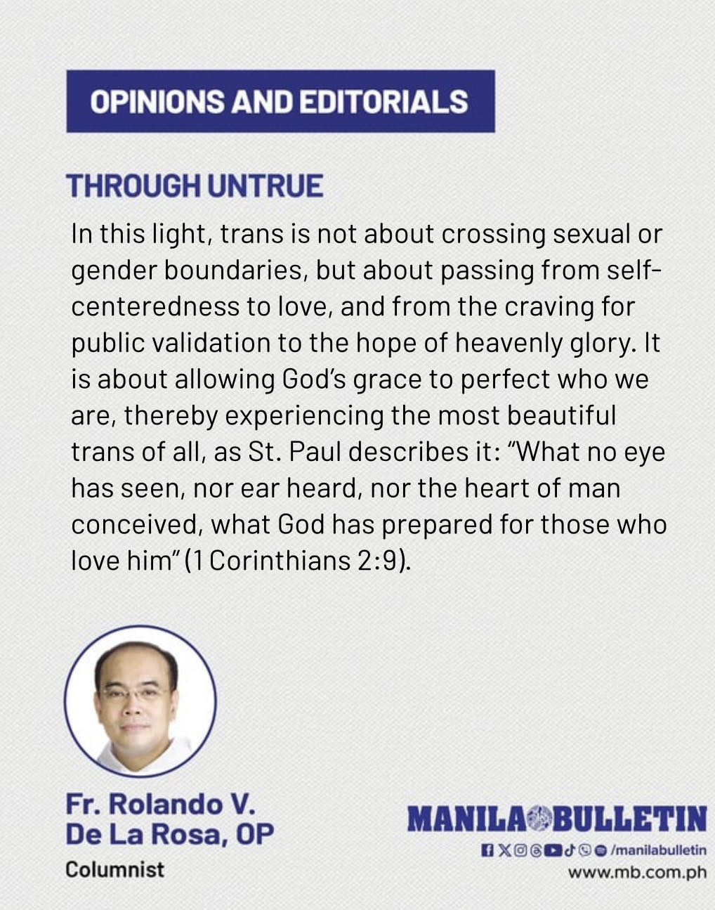 MANILA BULLETIN - “Trans-” used to be a simple prefix... | Facebook