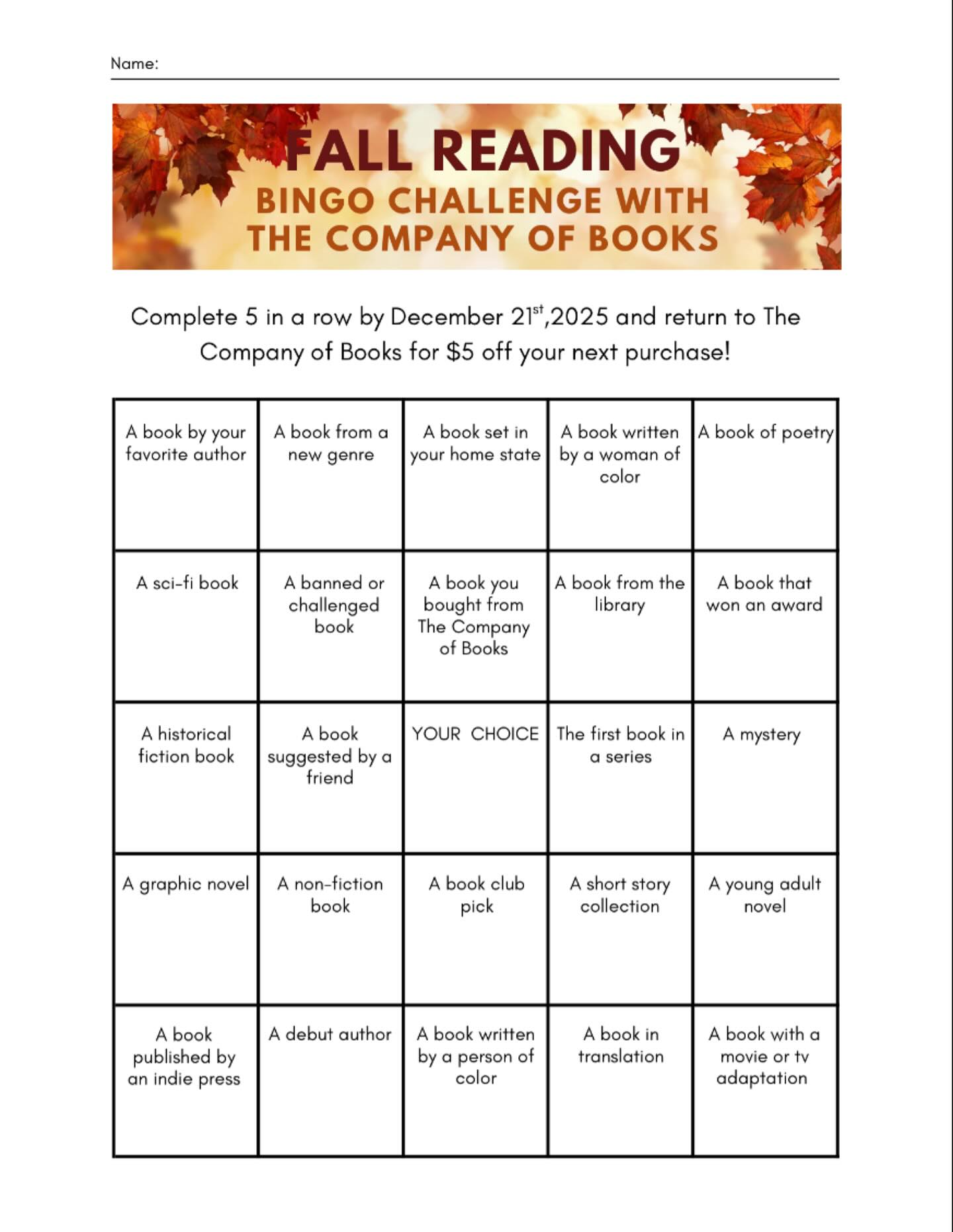Copies of our Fall Reading... - The Company of Books, Inc | Facebook