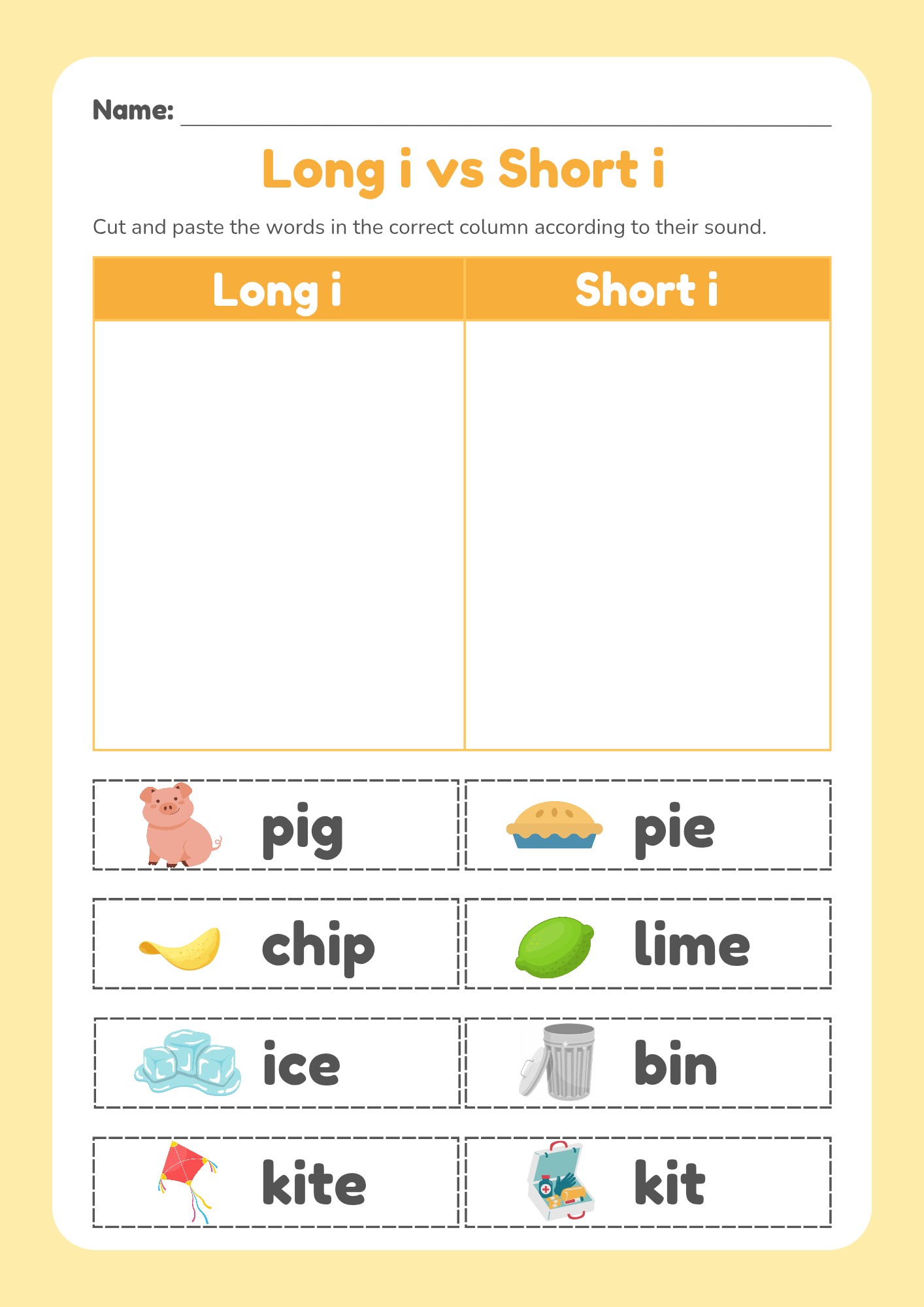 Long Vowels vs. Short Vowels Activity... - Learning Materials | Facebook