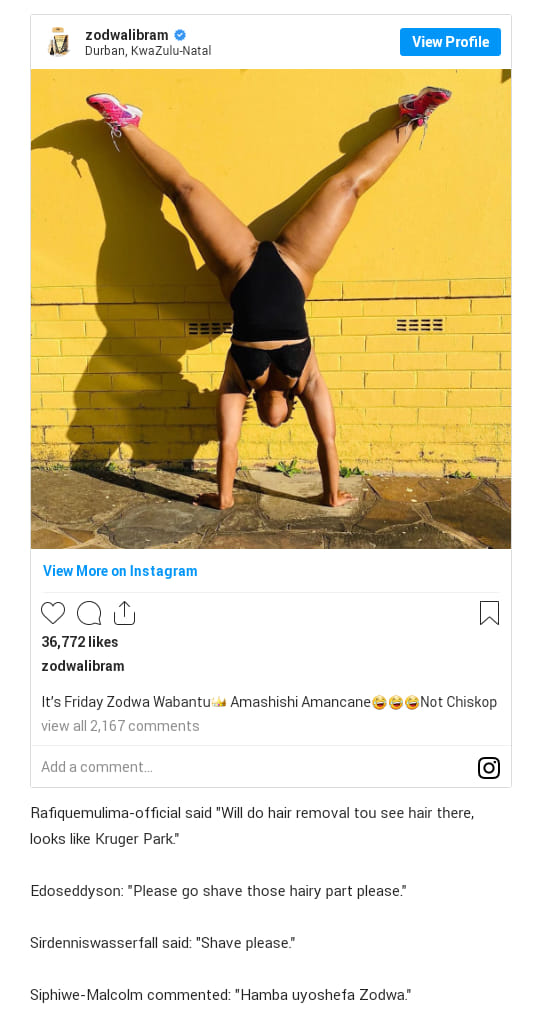 Entertainment News Mzansi Popular Pantyless Dancer Zodwa Wabantu