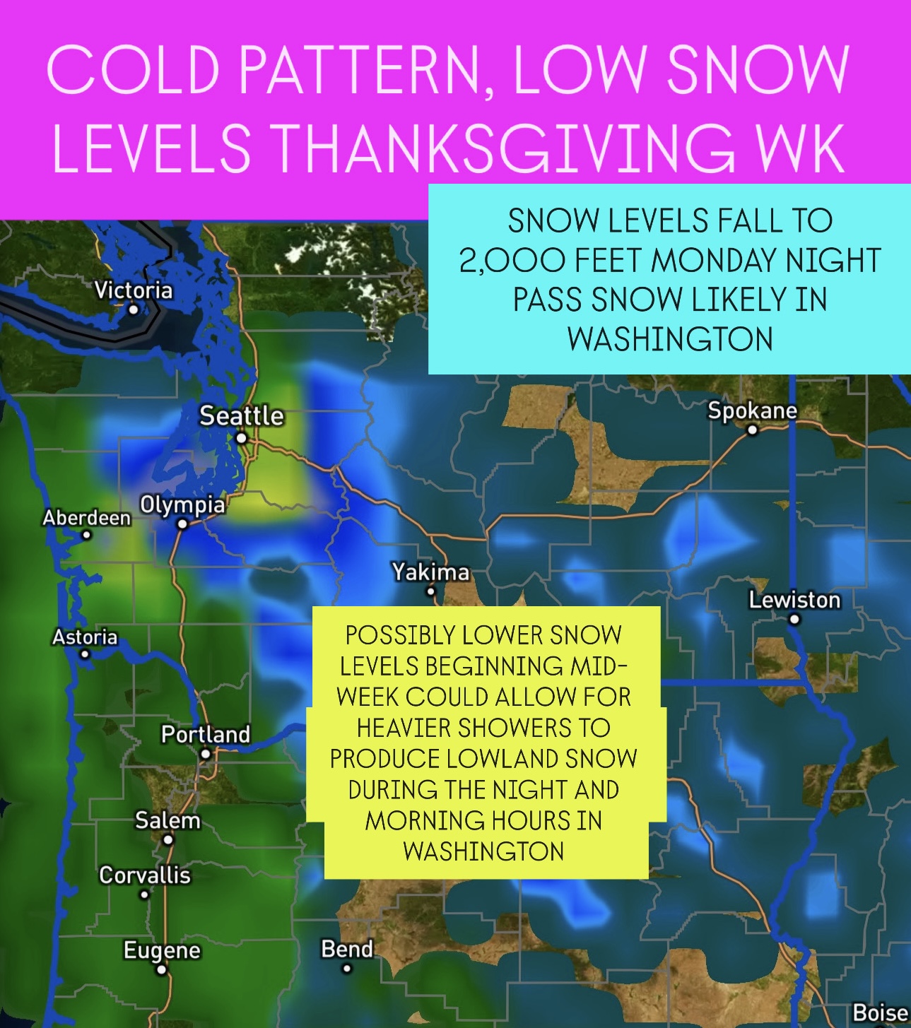 Meteorologist - A colder weather pattern with low snow levels is still ...