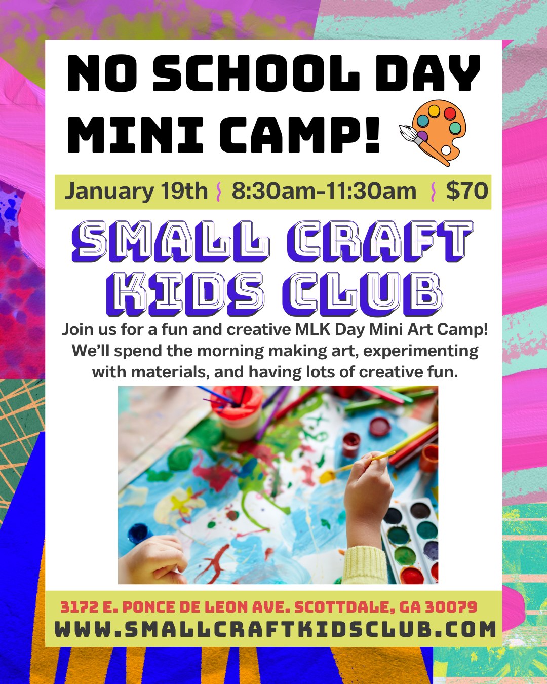 No School Day (MLK DAY) Mini Art Camp!