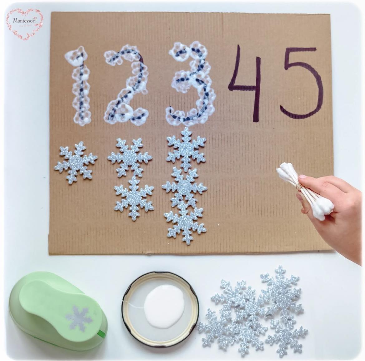 Montessori - 🫶🔢 ️ Count the Snowflakes & Dab Trace the Numbers 🔢 ️ 🫶 ...