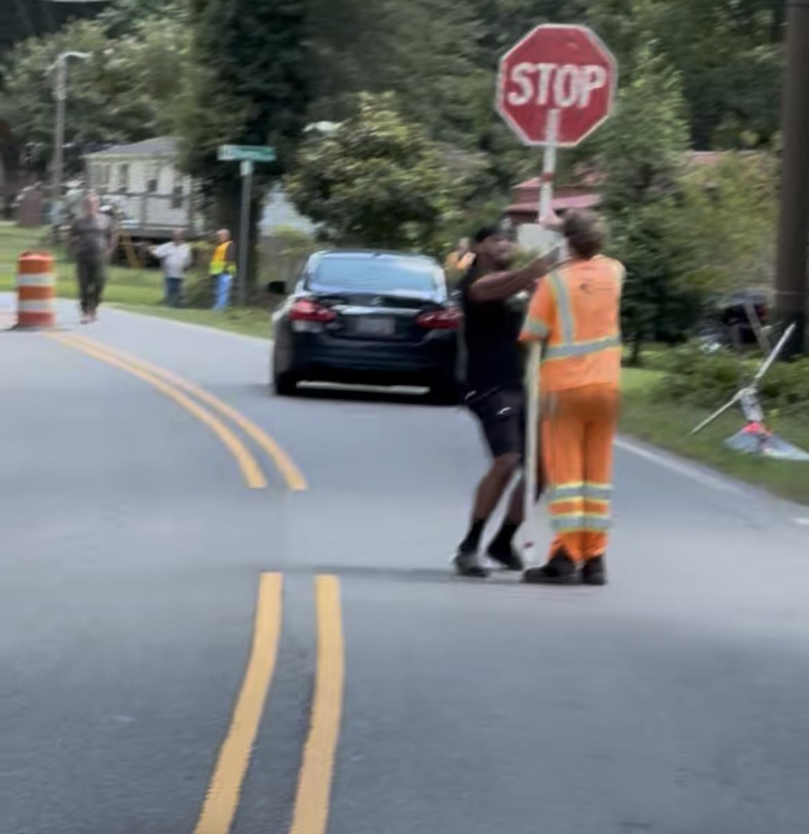 Dave Huntersville Just Got Video Of A Flagger Being Assaulted In A