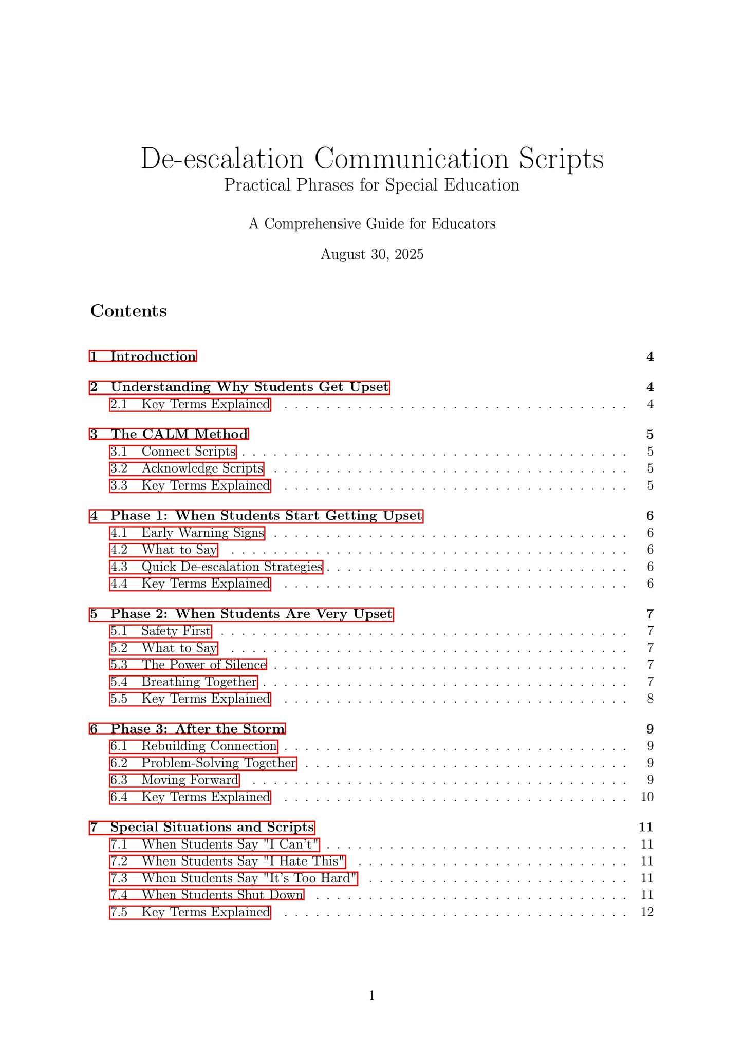 Special Education Community | # De-escalation Communication Scripts ...
