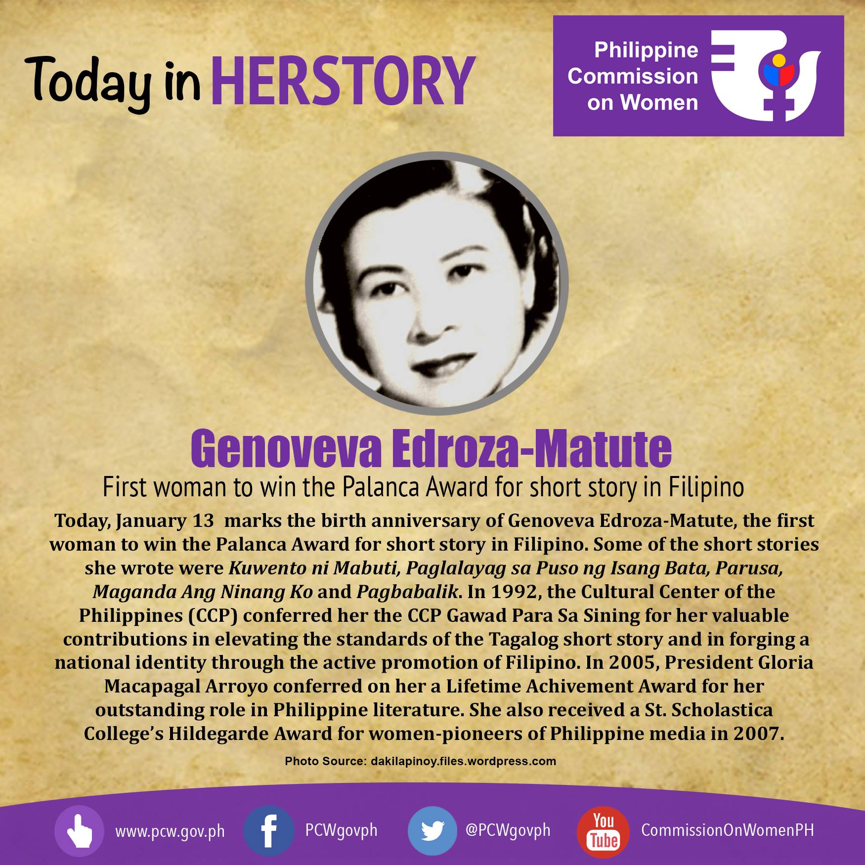 Philippine Today January 13 Marks The Birth Anniversary Of Genoveva