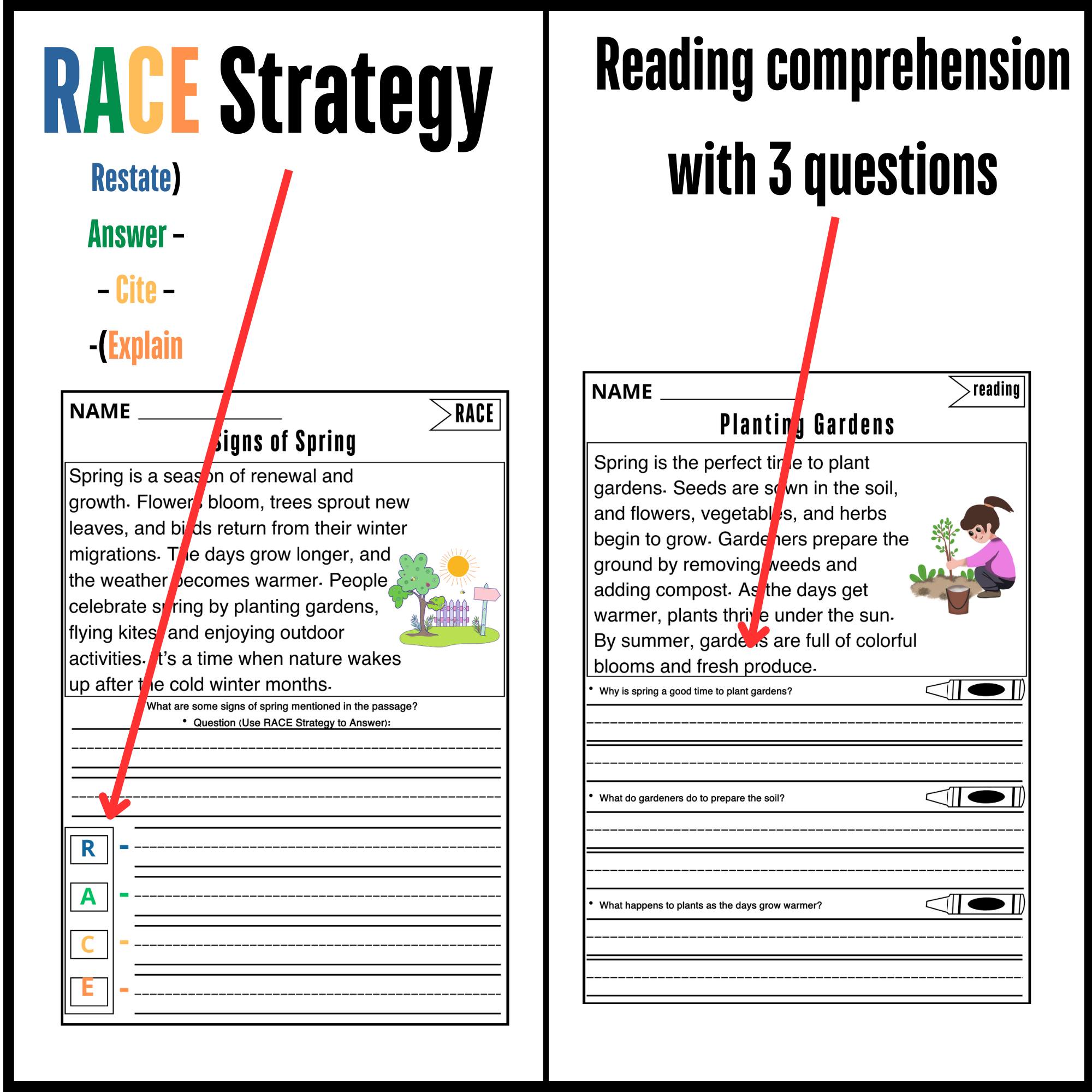 4th Grade Teachers Community | This Spring Reading Passages and RACE ...