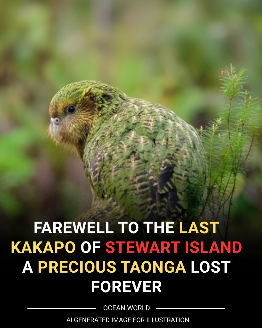 Ocean - Did you hear? The last kakapo of Stewart Island is gone. 💔 This ...